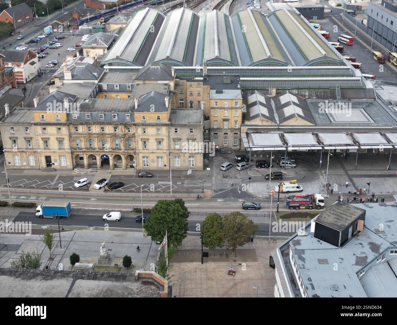 aerial view of Paragon station, Hull interchange, transport Hub ...
