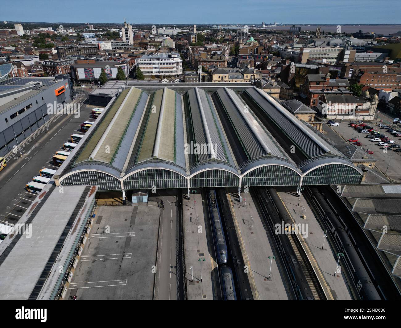 aerial view of Paragon station, Hull interchange, transport Hub ...