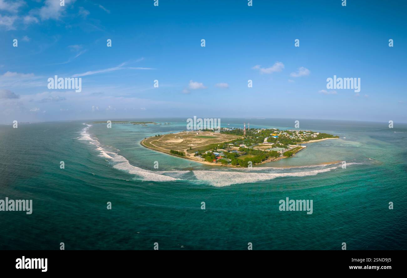 Aerial view about Himmafushi island at Maldives Stock Photo - Alamy