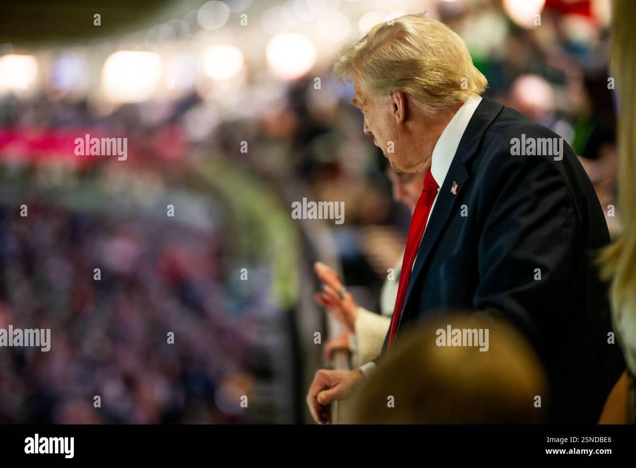 President Donald Trump attends Superbowl LIX between the Philadelphia ...
