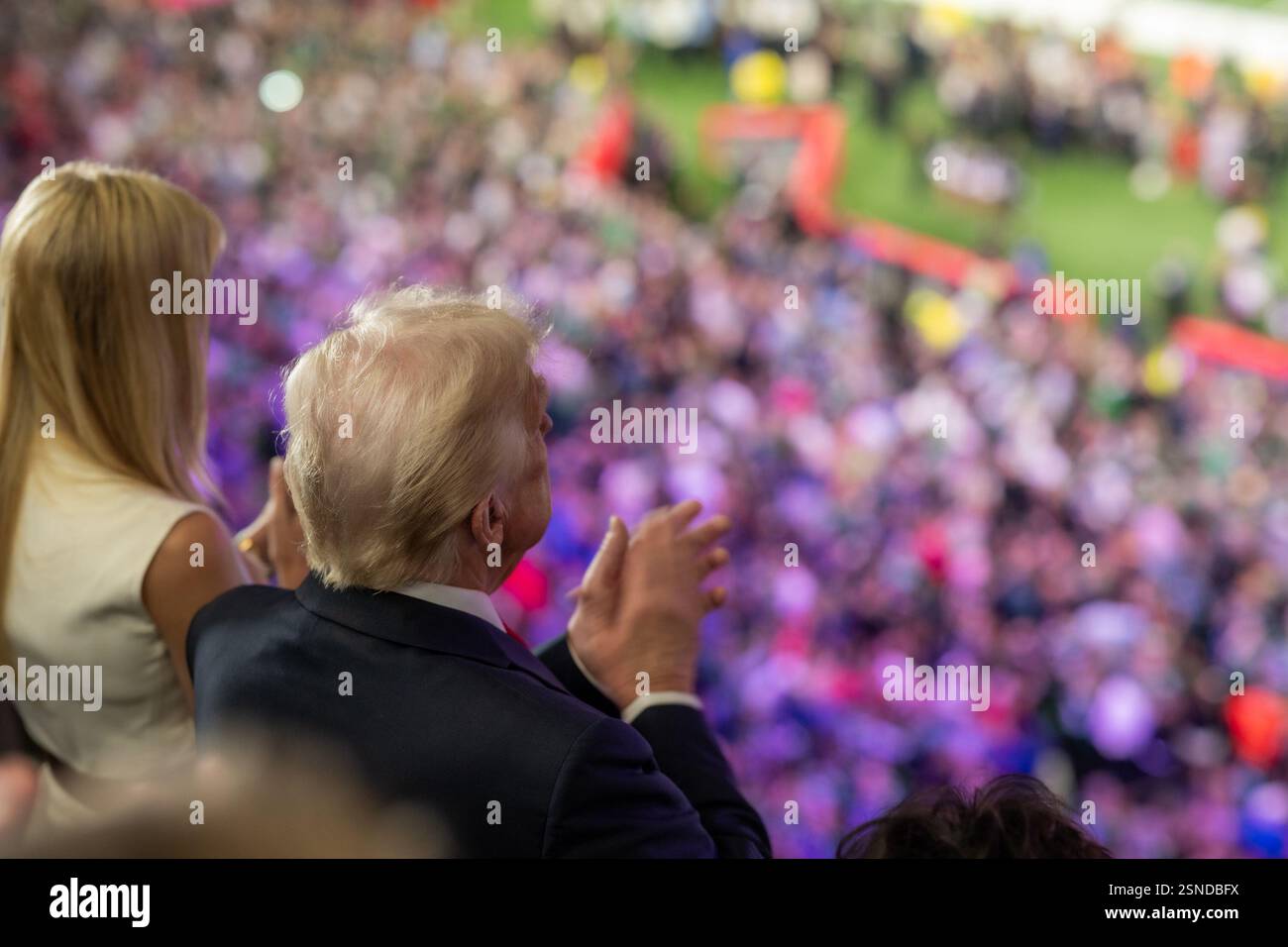 President Donald Trump attends Superbowl LIX between the Philadelphia ...