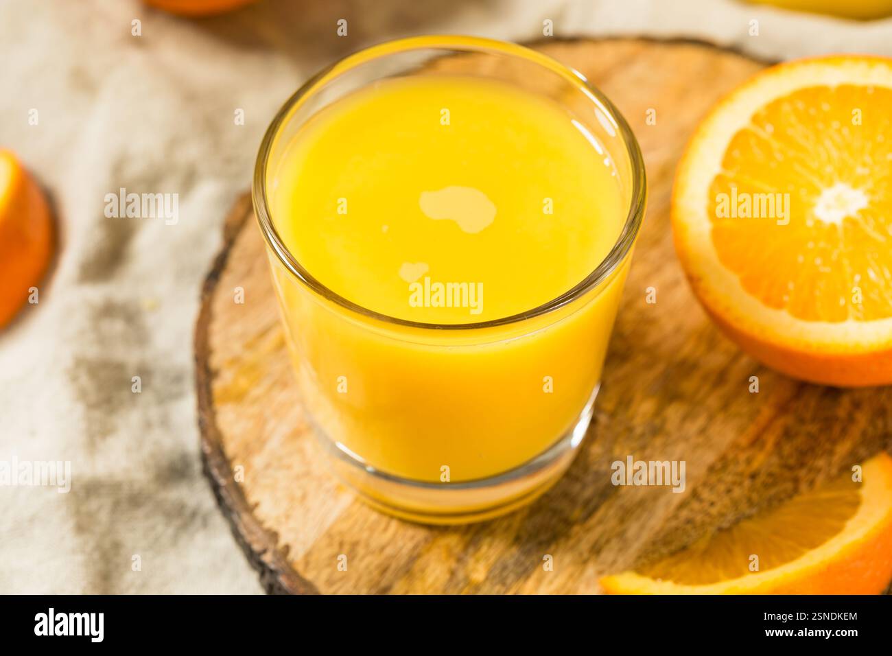 Sweet Organic Orange Juice for Breakfast in a Glass Stock Photo - Alamy