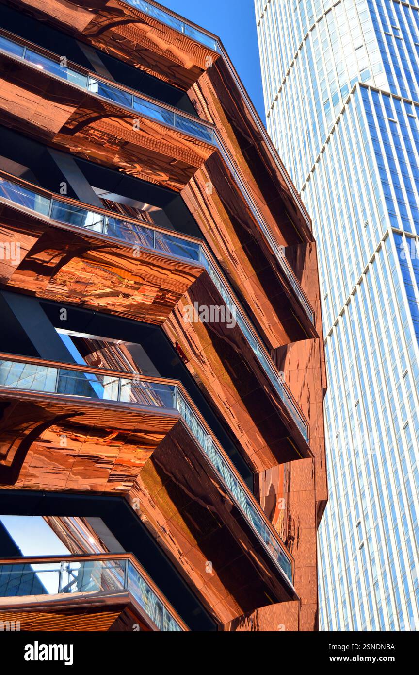 The Vessel, a large climbable structure in the center of New York city ...