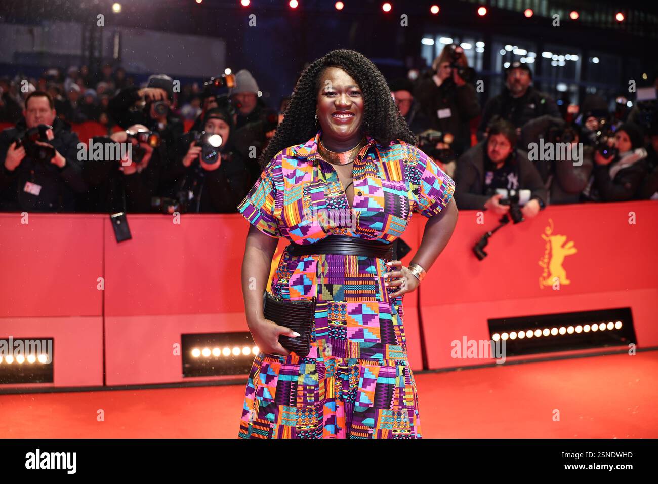 Berlin, Germany. 13th Feb, 2025. Thelma Buabeng, actress, stands on the ...