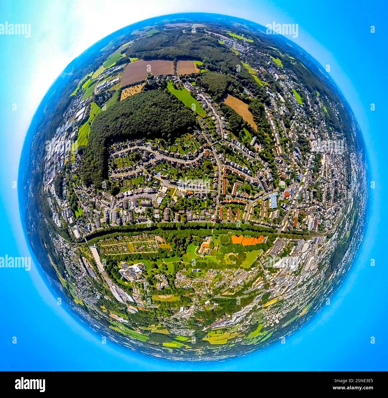 Aerial view, housing estate Glatzer Weg, Schloss Haus Martfeld and ...