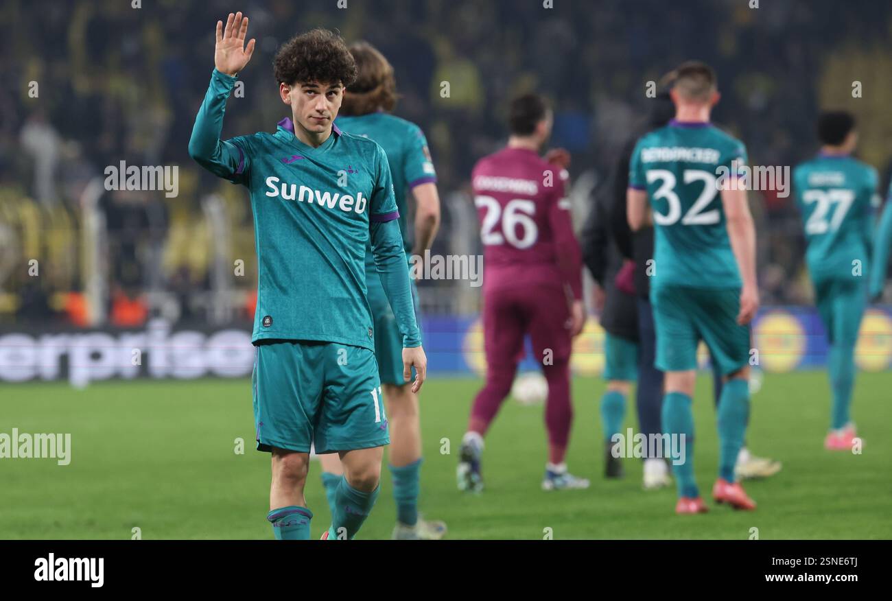 Istanbul, Turkey. 13th Feb, 2025. Anderlecht's Theo Leoni looks ...