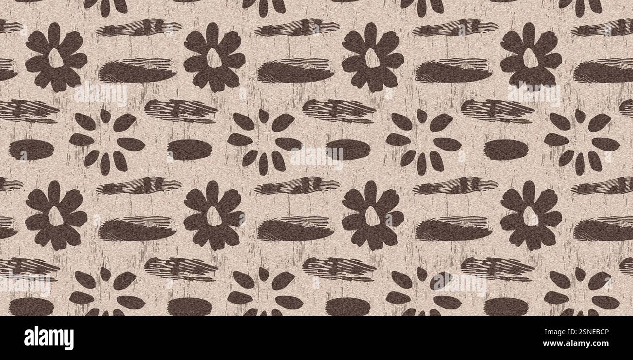 Mocha brown linen floral patterns seamless patterns border design ...