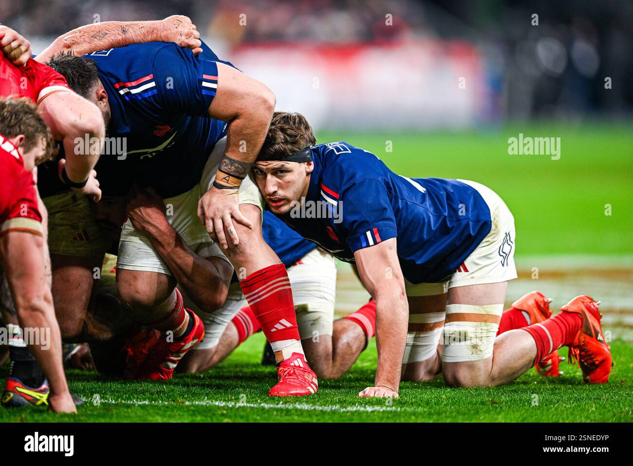 Oscar Jegou during a scrum during the 6 or Six Nations Championship ...