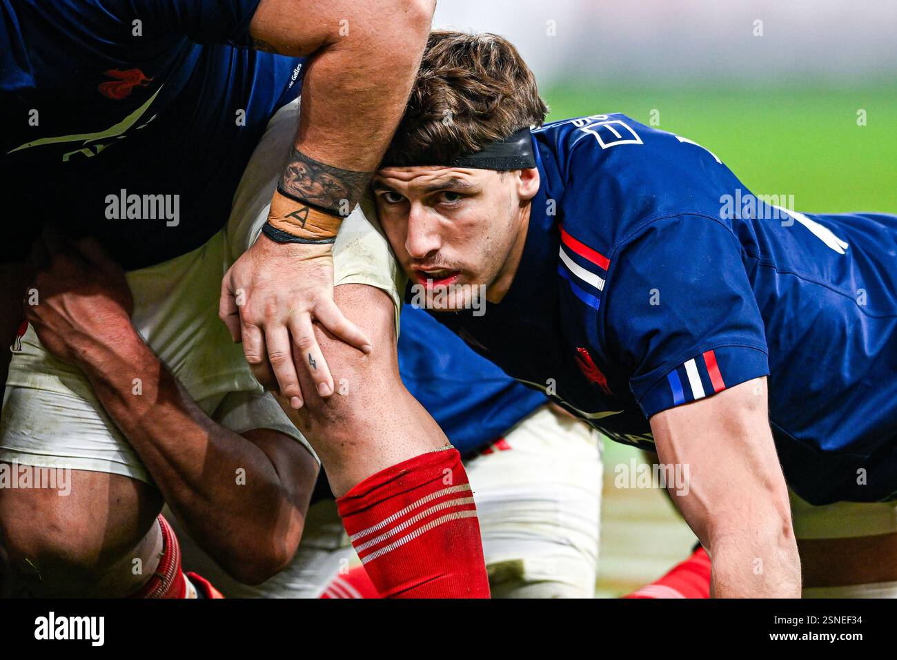 Oscar Jegou during a scrum during the 6 or Six Nations Championship ...