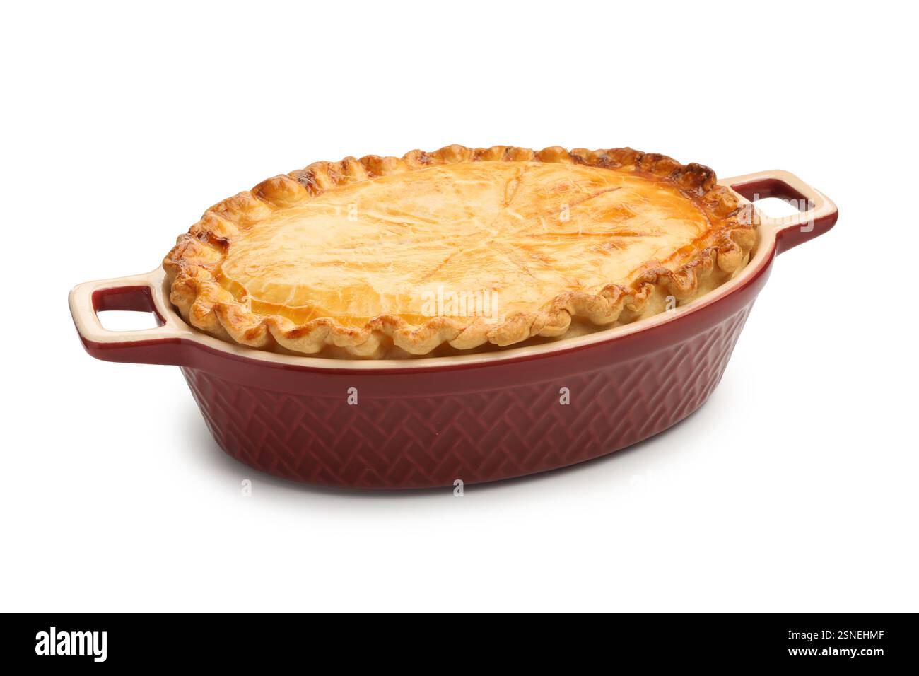 Delicious fresh homemade pie isolated on white Stock Photo - Alamy