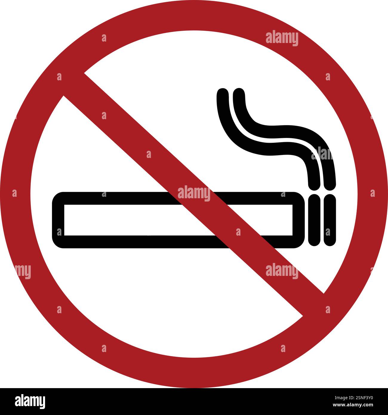 No smoking sign with red prohibition symbol and cigarette icon Stock ...