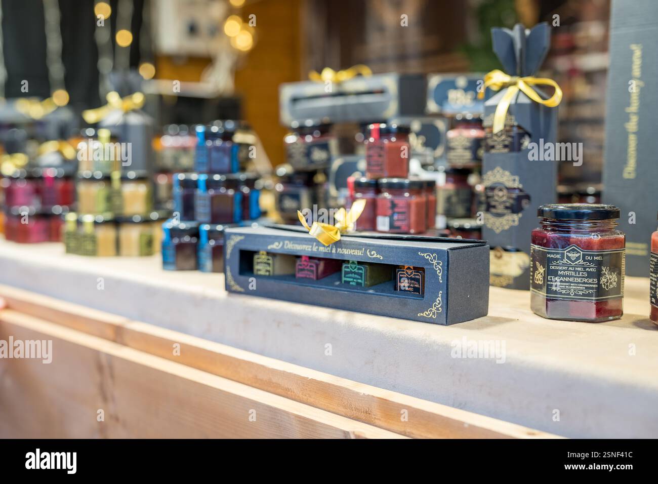 Colorful array of artisan candles displayed at a festive market in ...