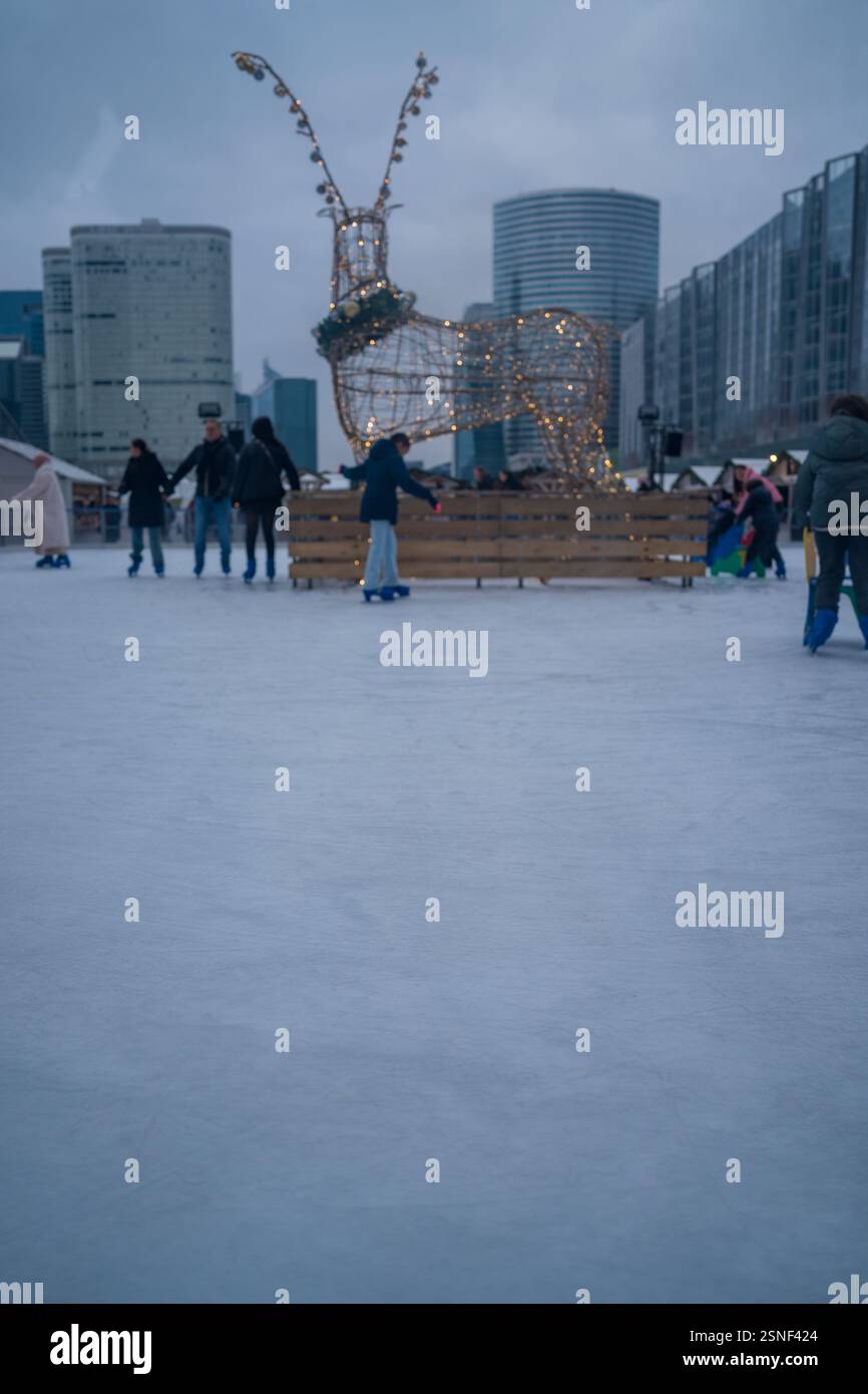 Holiday festivities bring joy and winter fun to the city ice rink Stock ...