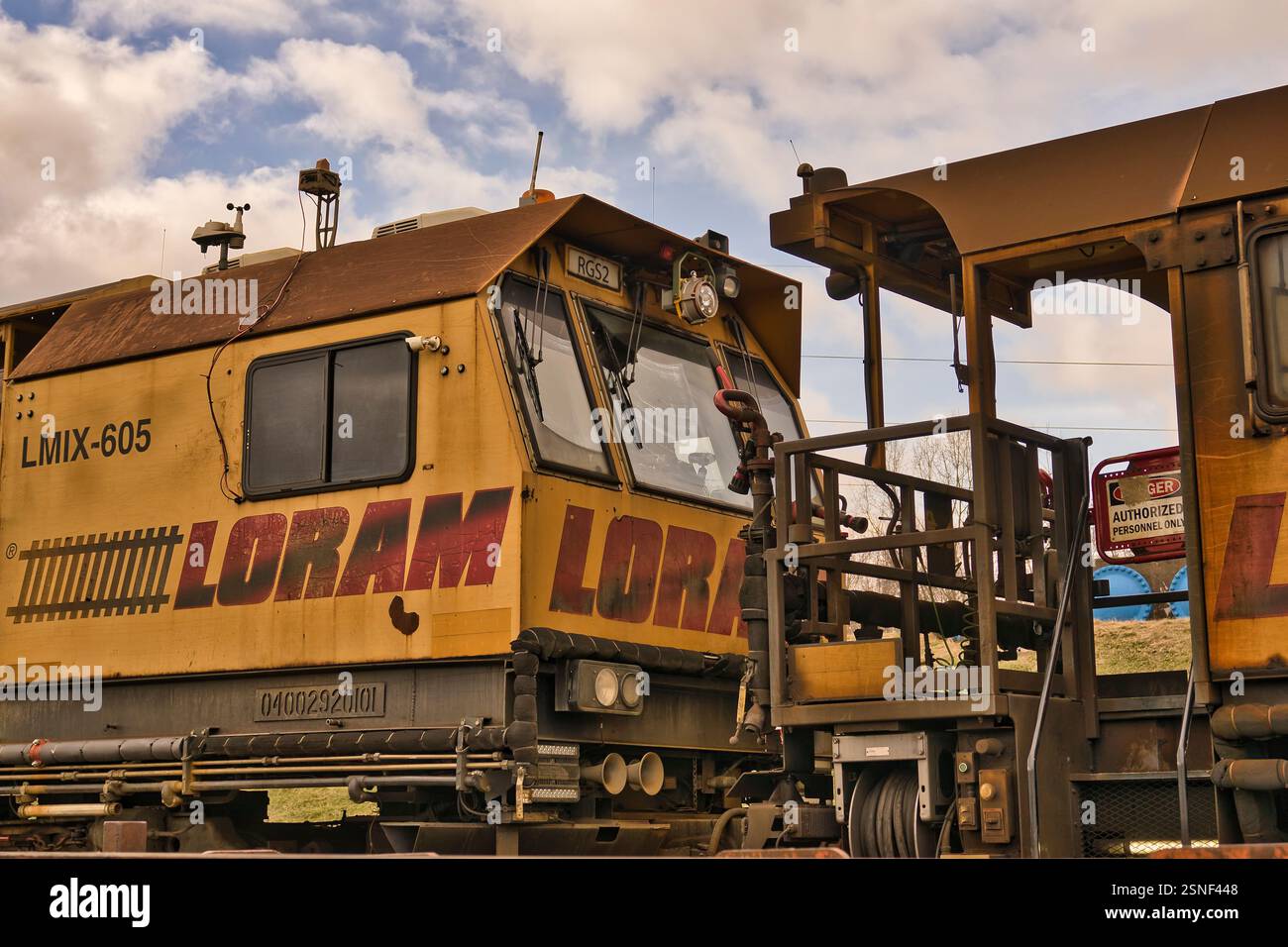 A Loram Maintenance railroad train, in southern Ohio USA 2025 Stock ...