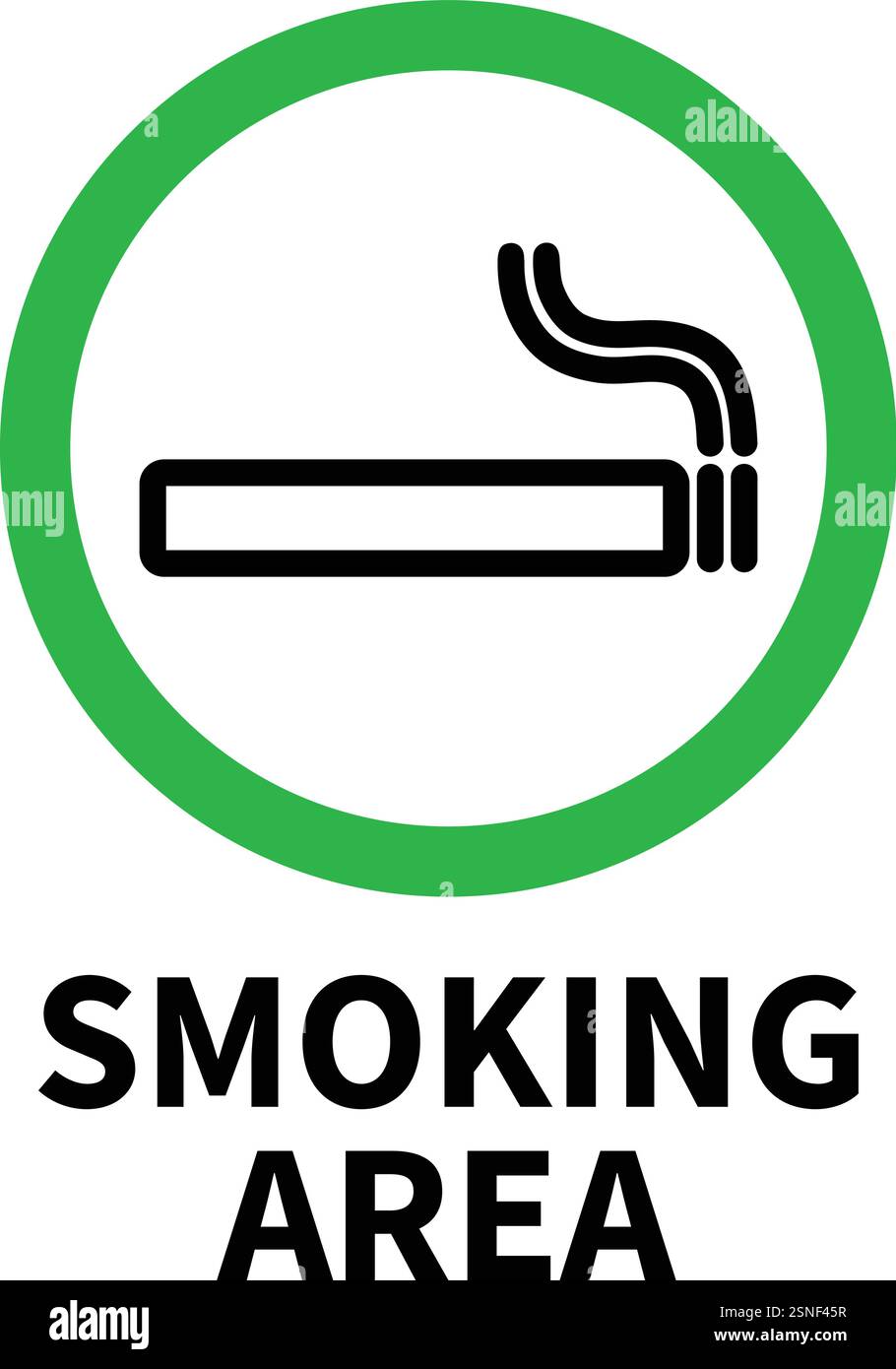 Smoking area sign with green circle and cigarette symbol Stock Vector ...