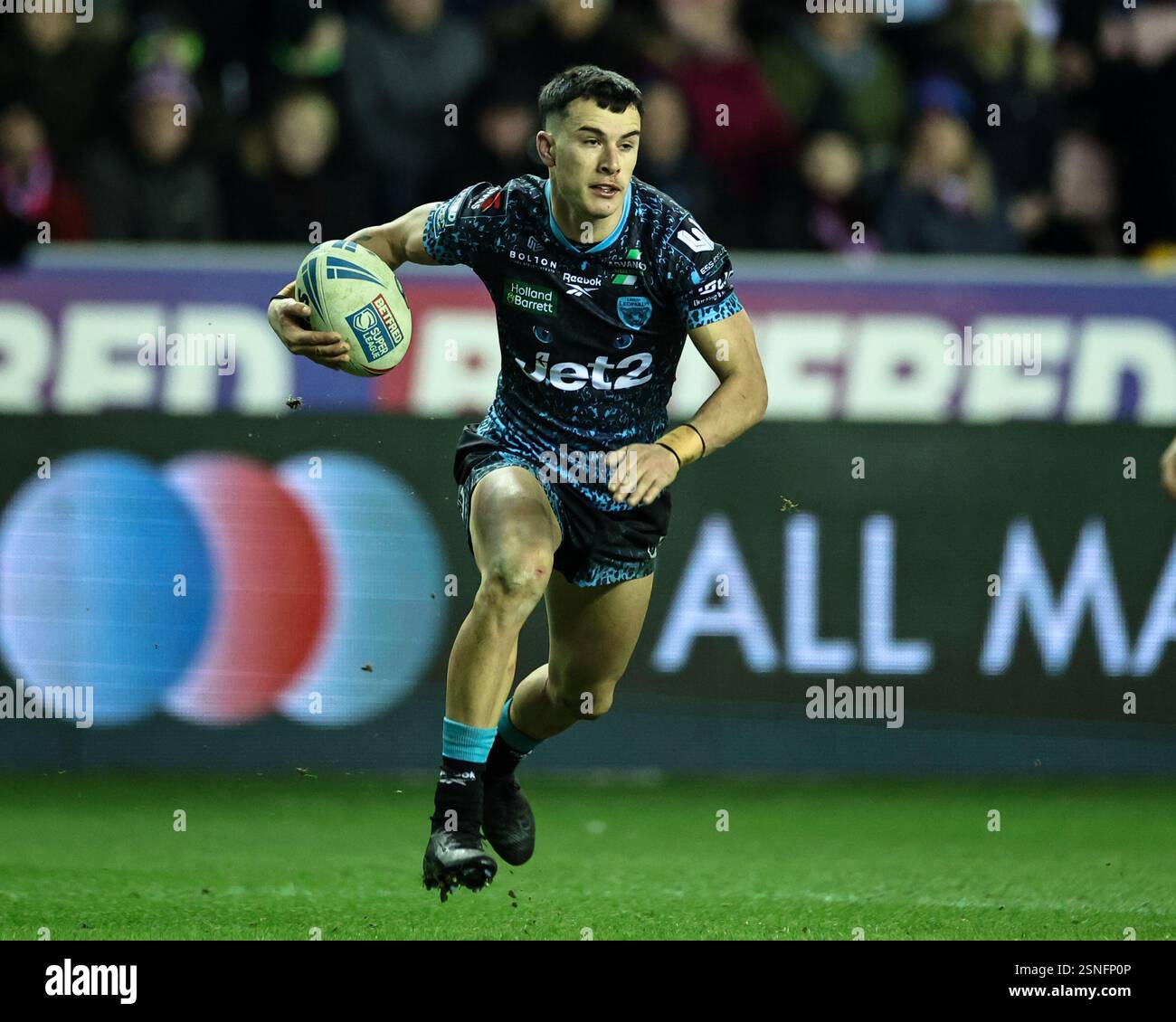 David Armstrong of Leigh Leopards with the ball during the Betfred ...