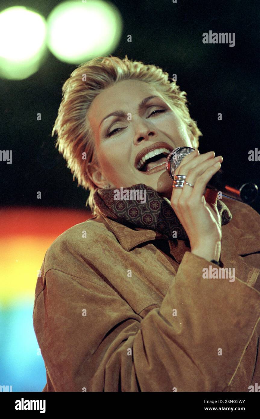 Napoli Italy 02/09/1997: Anna Oxa,Italian singer,during the television ...