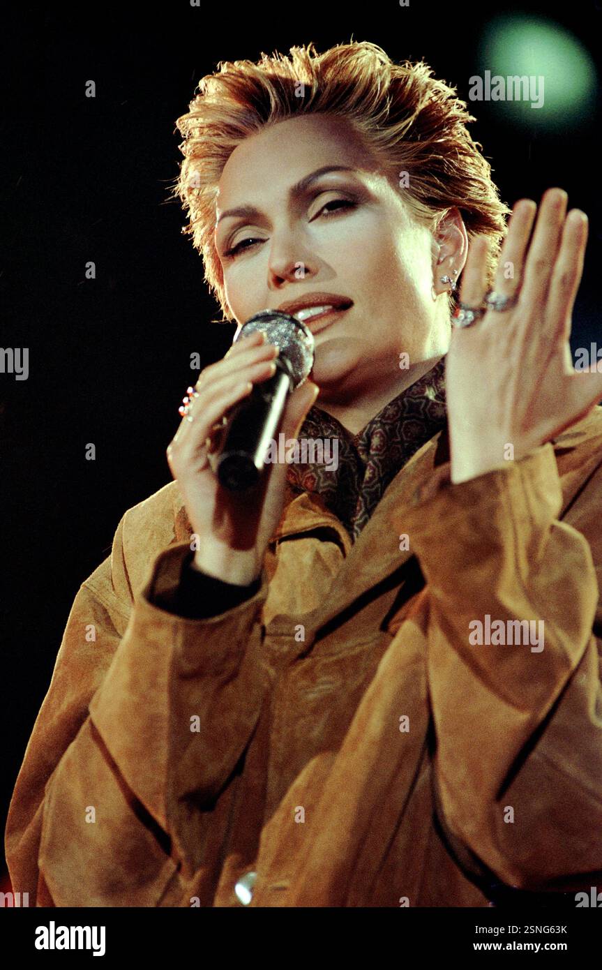 Napoli Italy 02/09/1997: Anna Oxa,Italian singer,during the television ...