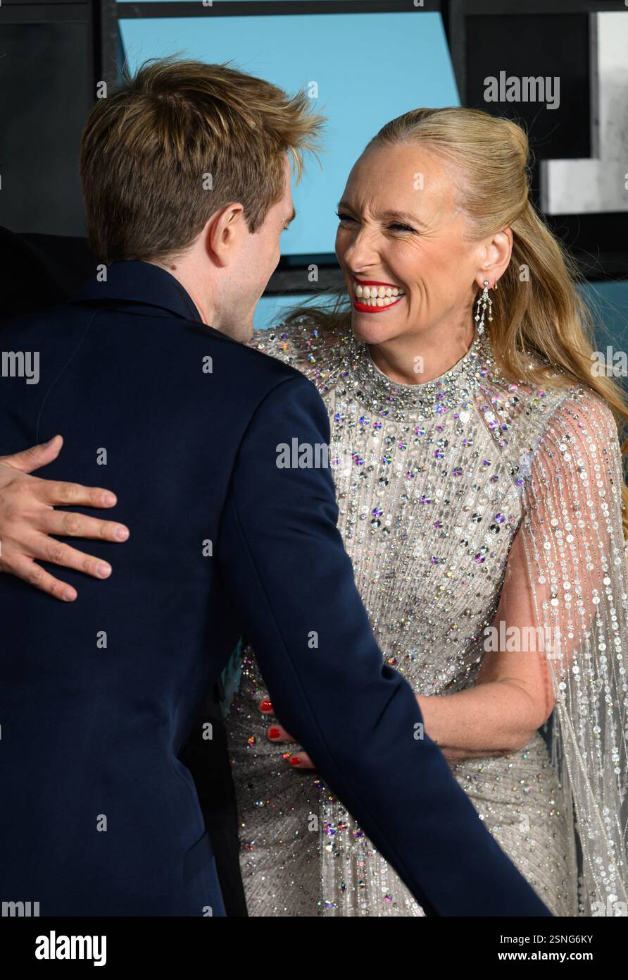 London, UK. February 13th, 2025. Robert Pattinson and Toni Collette ...