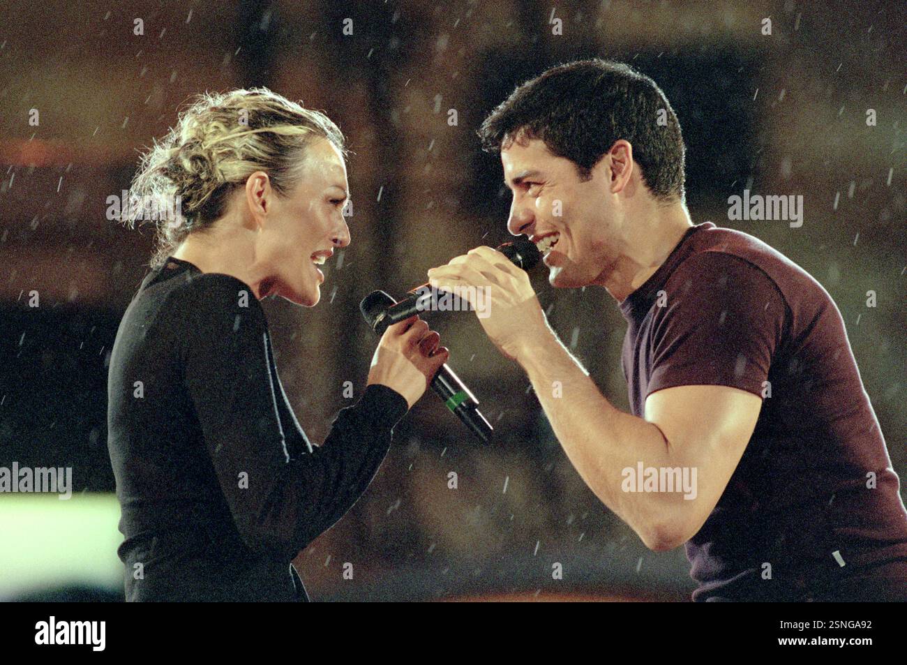 Verona Italy 07/09/1999: Anna Oxa,Italian singer, and Chayanne,Puerto ...