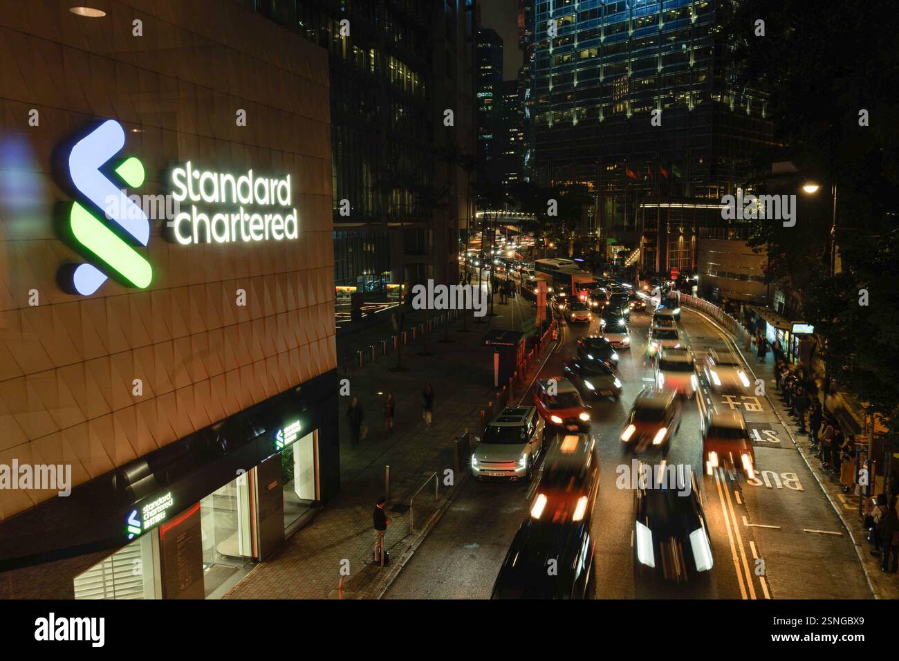 Logo of Standard Chartered Bank seen outside Standard Chartered Bank ...