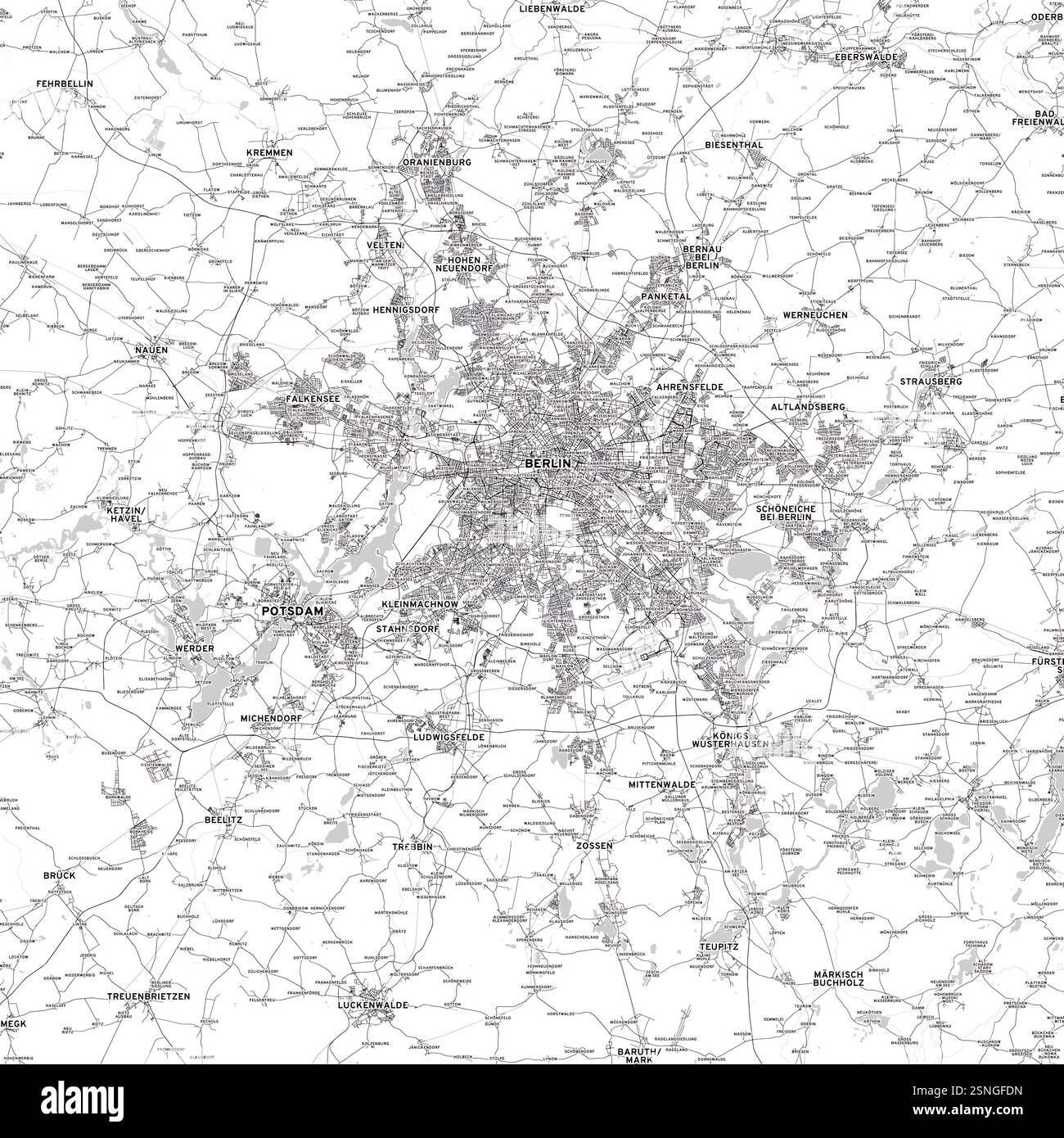 Berlin modern street network illustration Stock Photo - Alamy