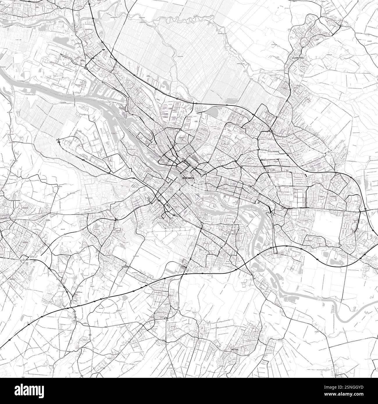 Bremen street layout blueprint in contemporary design Stock Photo - Alamy