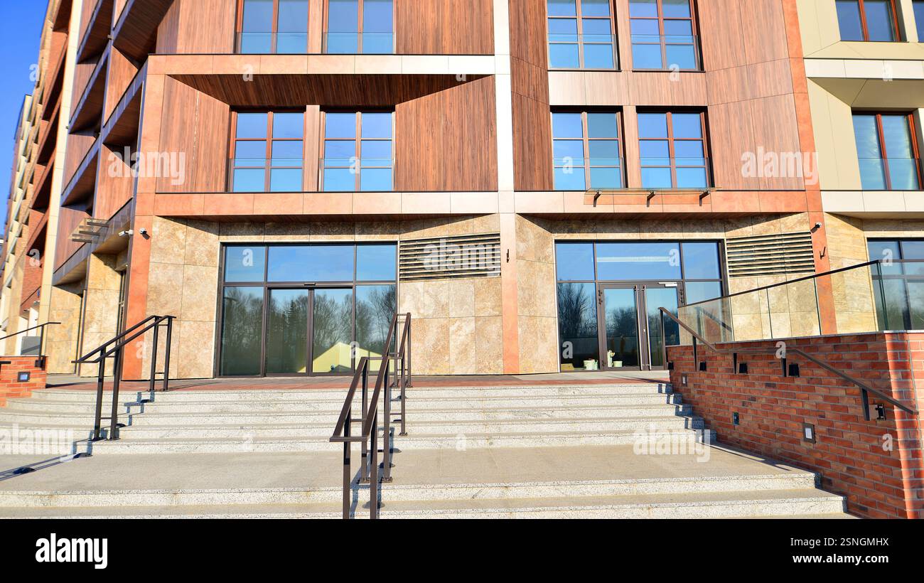 Modern residential building with ground floor commercial premises for ...