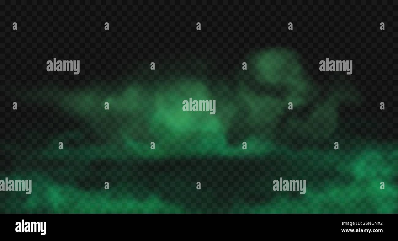 Vector realistic stinky, toxic, bad smelling steam cloud on the ground ...