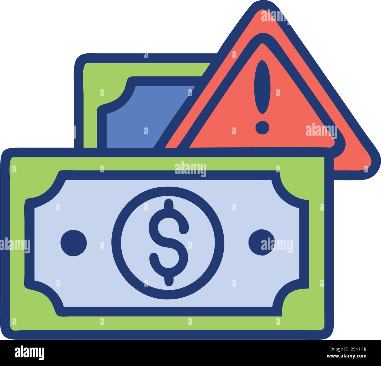 Financial crisis warning over money icon Stock Vector Image & Art - Alamy