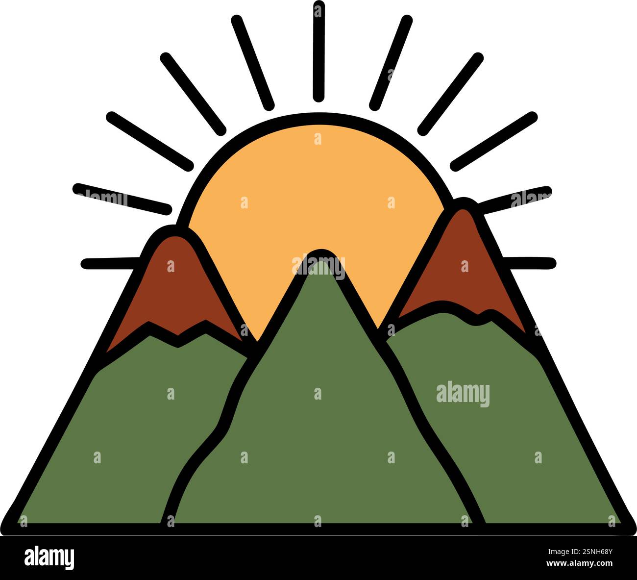 Camping mountain sunrise adventure icon Stock Vector Image & Art - Alamy