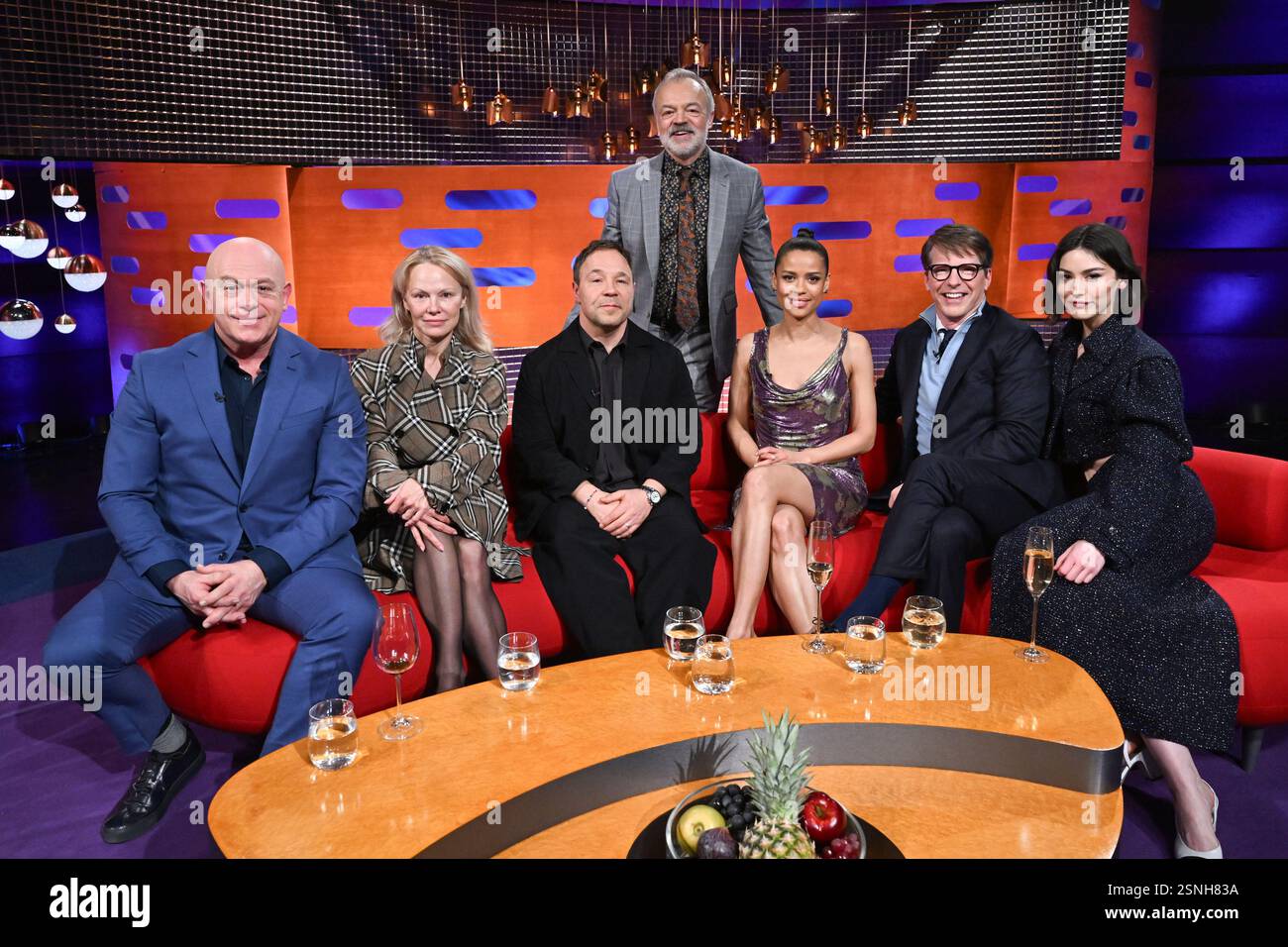 EDITORIAL USE ONLY Ross Kemp, Pamela Anderson, Stephen Graham, Gugu Mbatha-Raw, Sean Hayes and ...