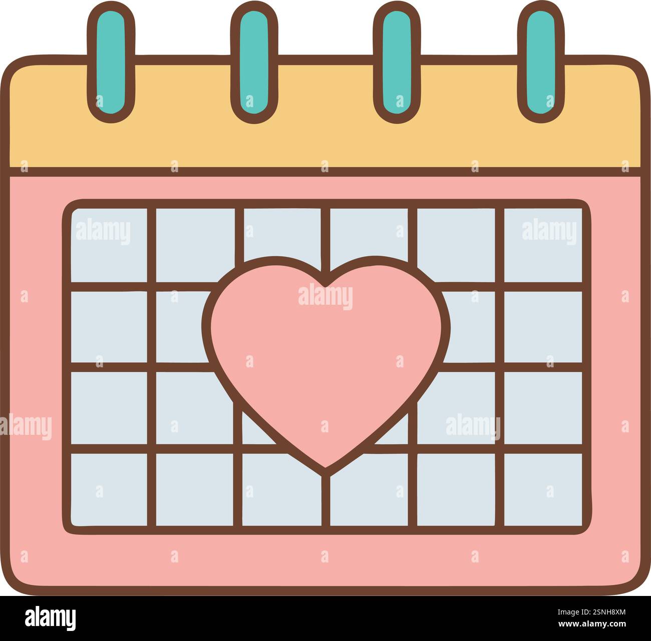 Wedding calendar with heart and pastel colors Stock Vector Image & Art ...