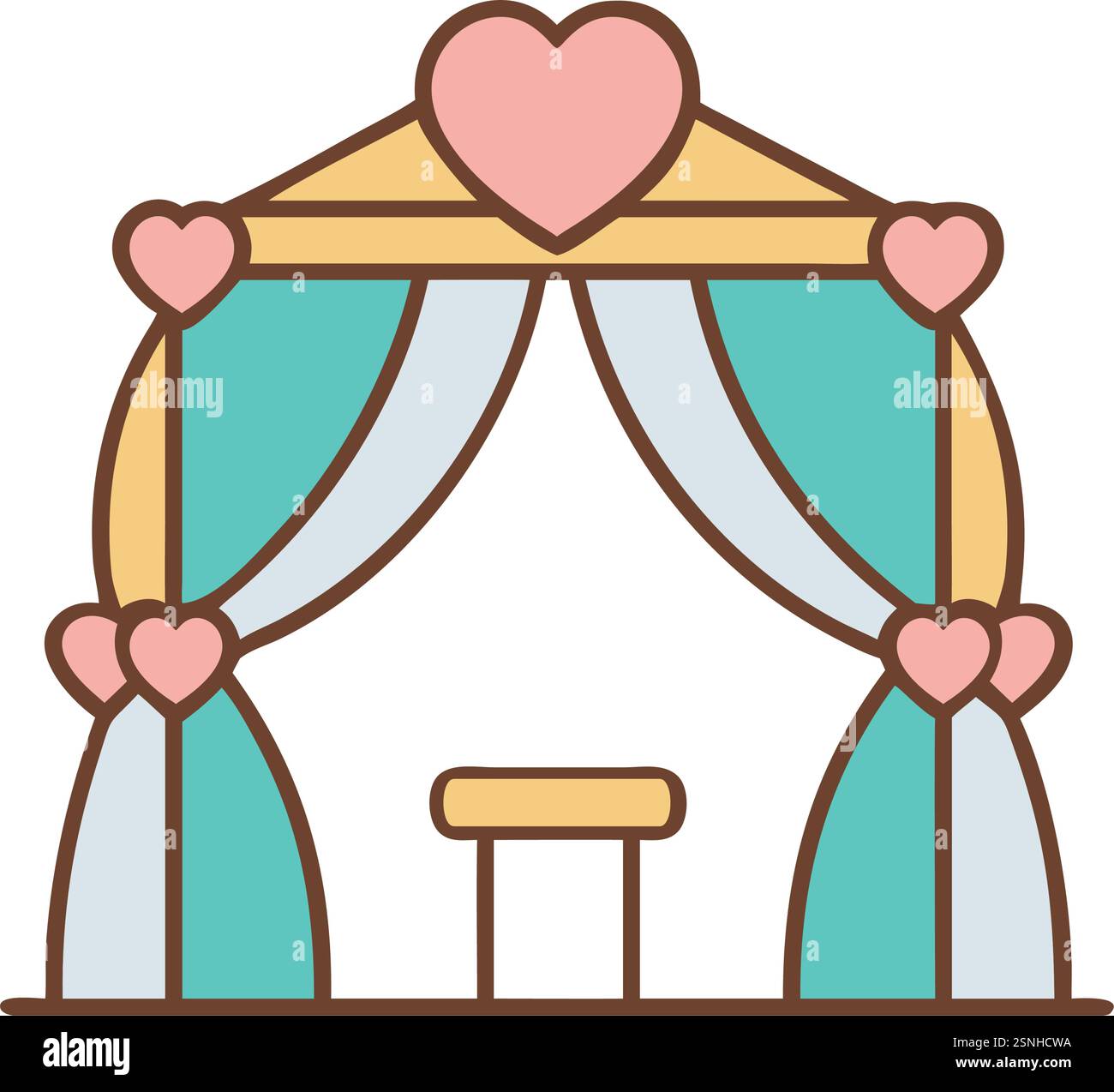 Wedding altar with drapery and hearts Stock Vector Image & Art - Alamy