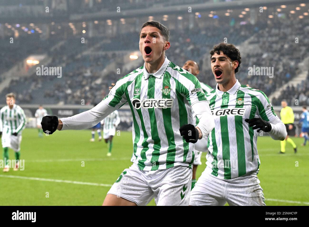 GENT - Sergi Altimira of Real Betis celebrates the 0-3 during the UEFA ...