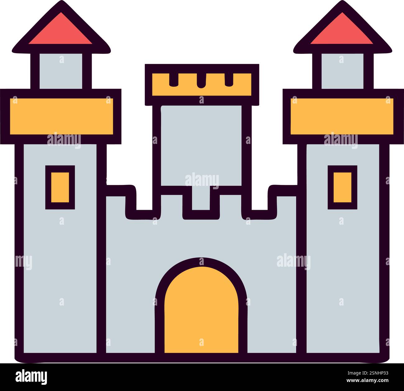 Italian medieval castle with towers Stock Vector Image & Art - Alamy