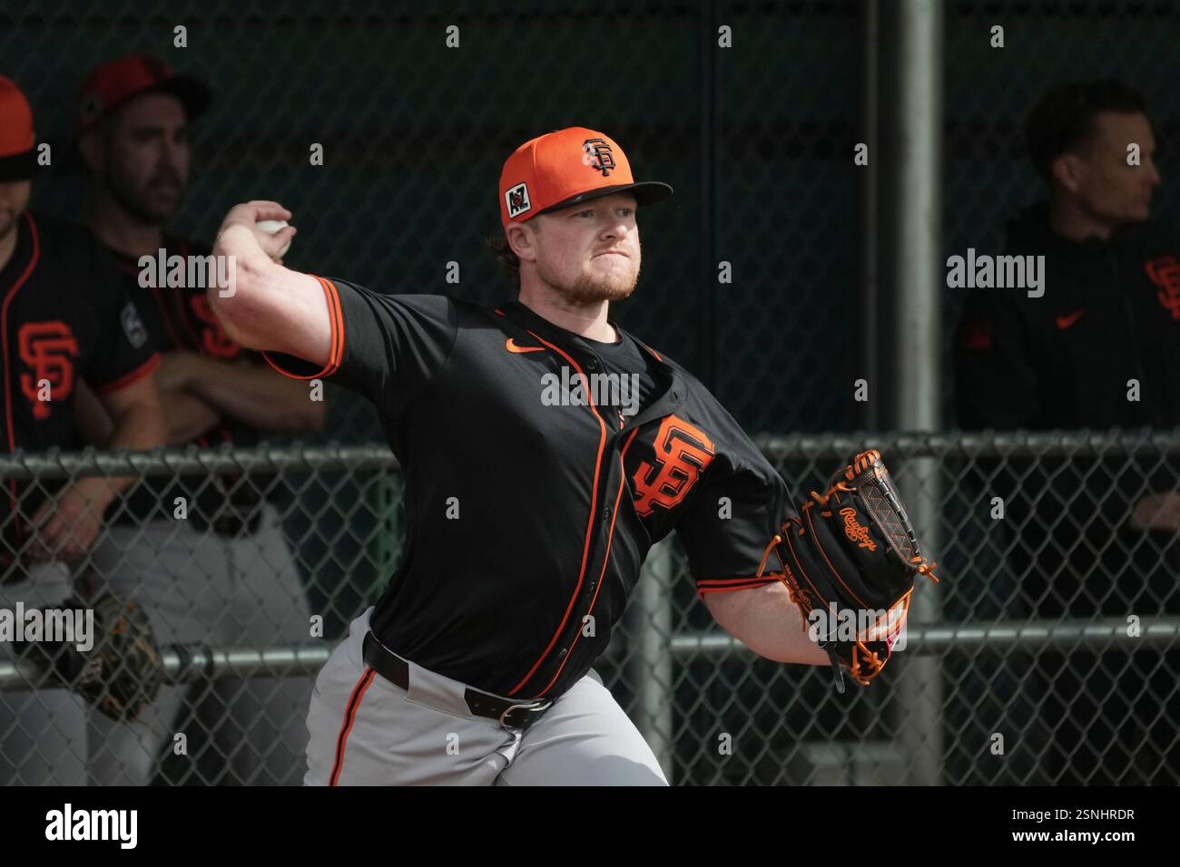 San Francisco Giants pitcher Logan Webb throws during a pitching ...