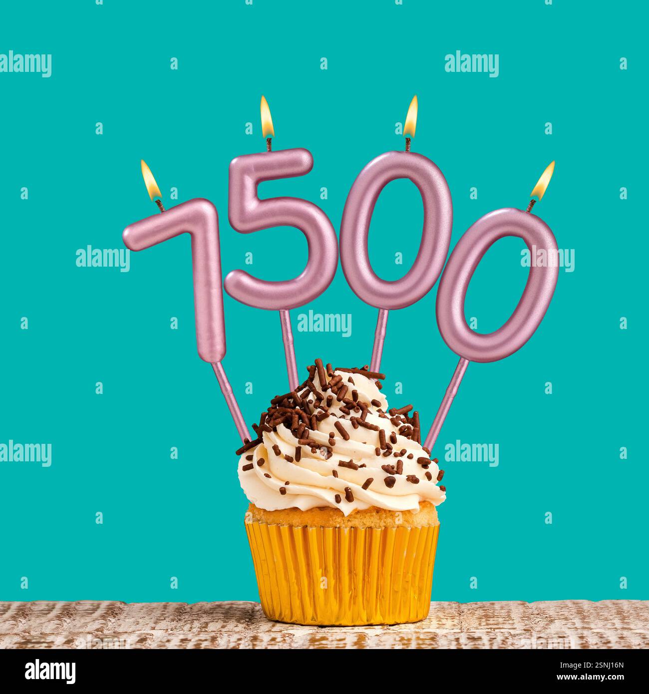 Candle number 7500 - Number of followers or likes Stock Photo - Alamy