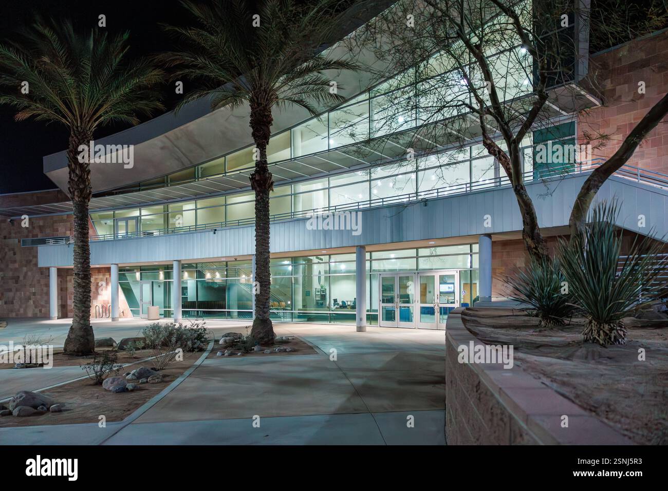 University of California, Riverside UCR Palm Desert Center at night ...