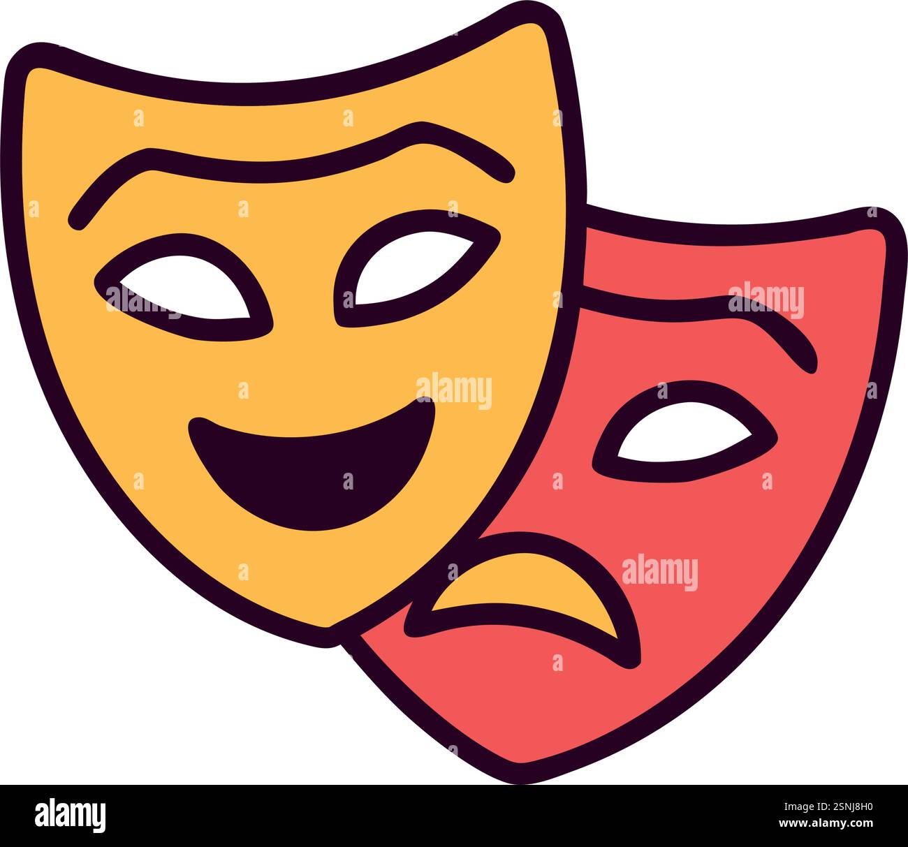 Italian comedy and tragedy theater masks Stock Vector Image & Art - Alamy