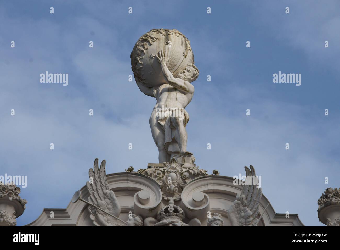 A bronze statue of Atlas, a Titan from Greek mythology condemned to ...