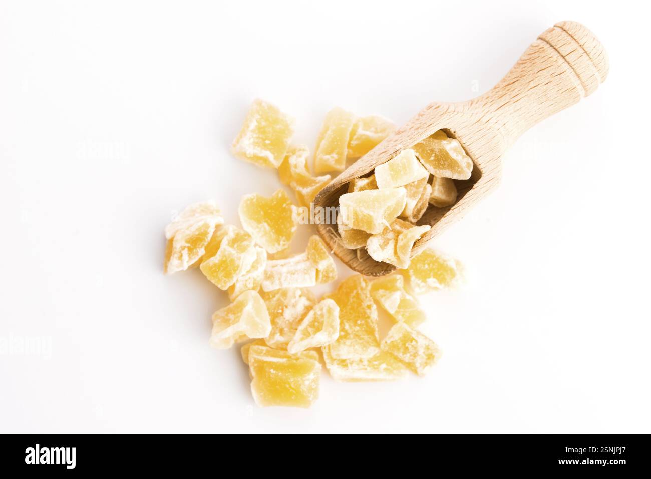 Caramelized ginger candy pieces isolated on white background Stock ...