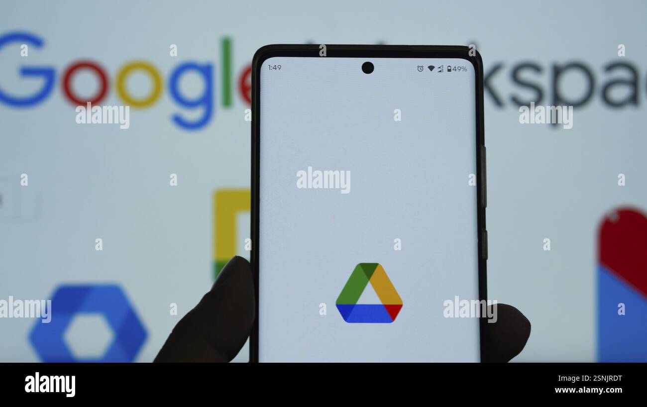 Dhaka, Bangladesh 05 Feb 2025: Google Drive Logo on Smartphone Stock ...