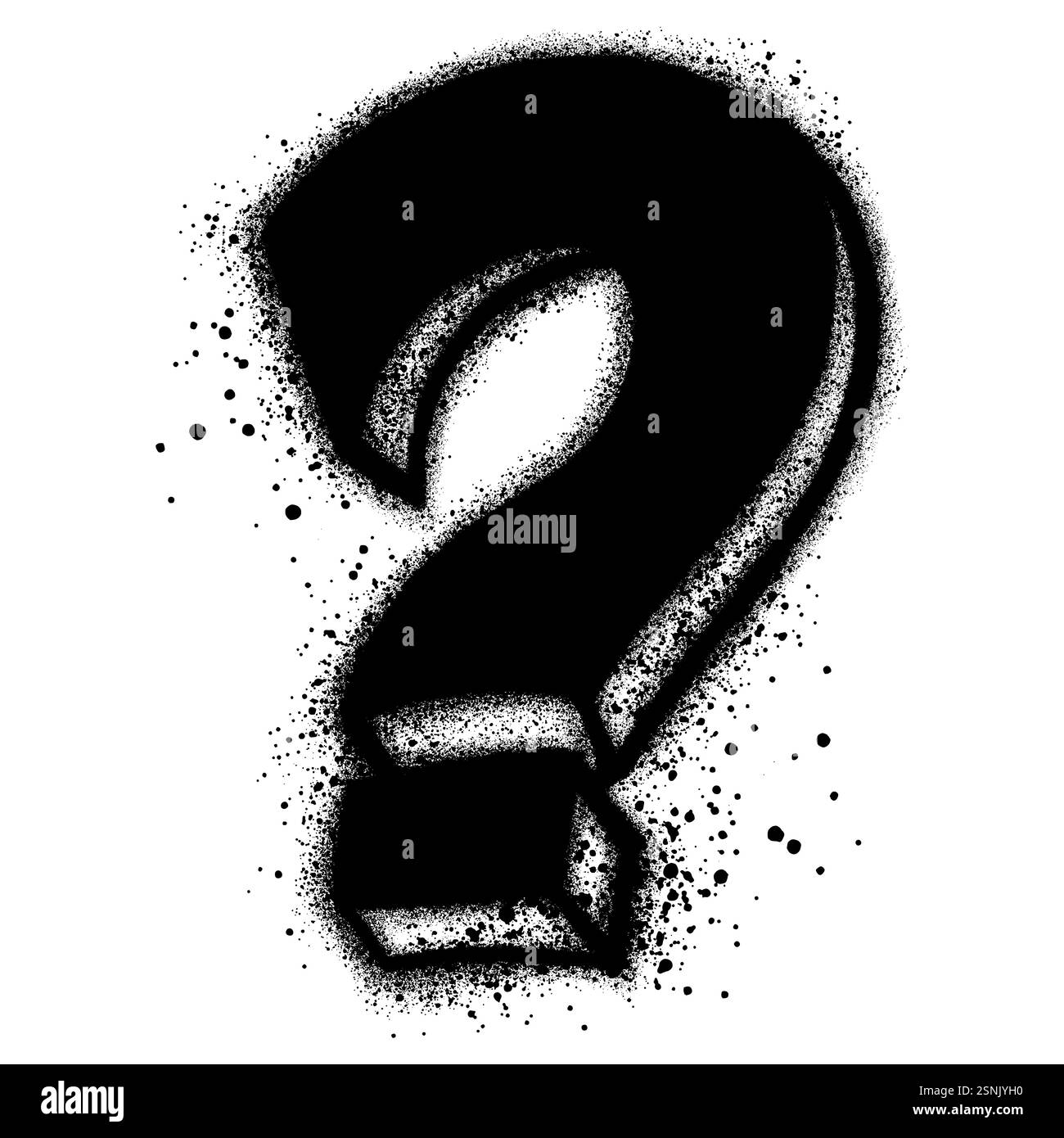 Spray Painted Graffiti question mark Sprayed isolated with a white ...