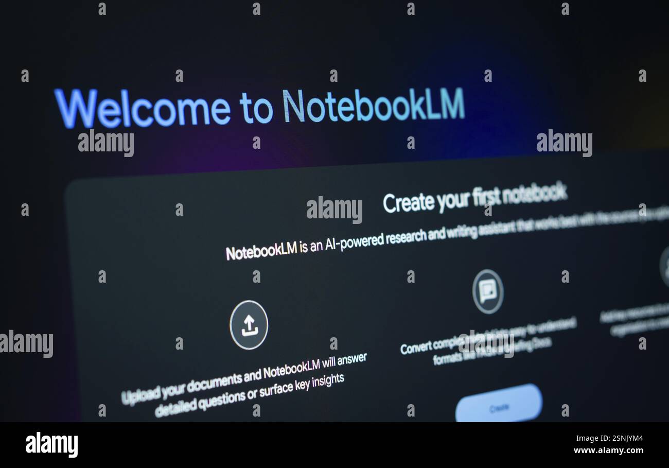 Google NotebookLM on the laptop screen Stock Photo - Alamy