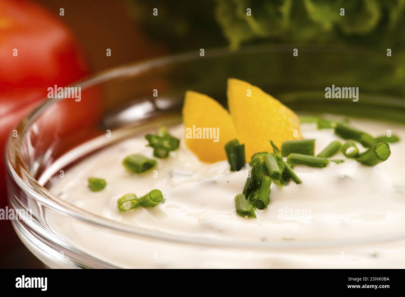 Delicious cream cheese with chives and vegetables, poland Stock Photo ...