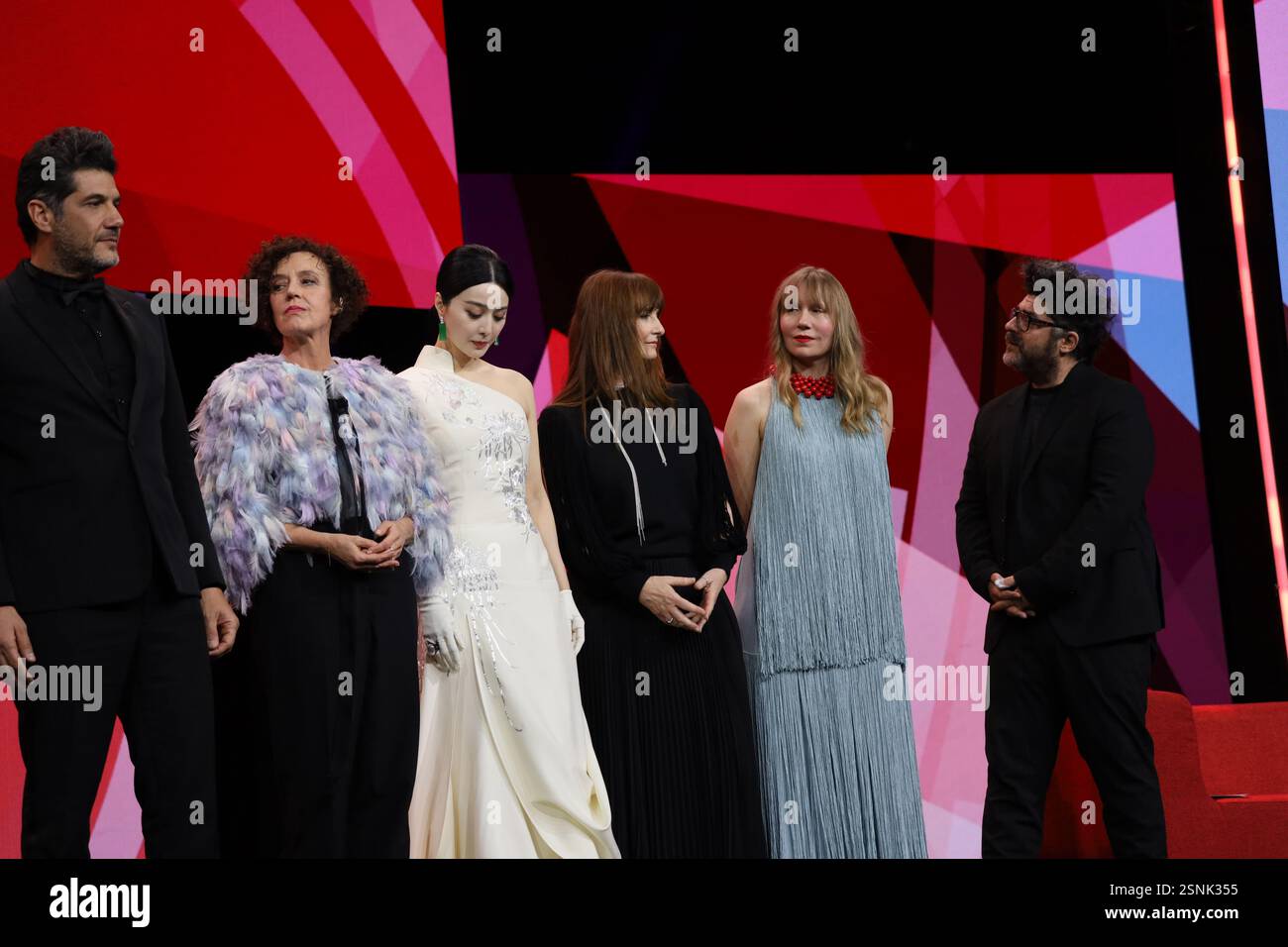 Berlin, Germany, 13th February 2025, jury members Nabil Ayouch, Maria ...