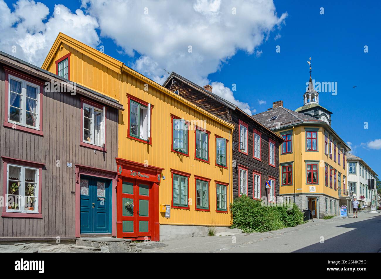 ROROS, NORWAY - JULY 22, 2014: Architectural detail of authentic wooden ...