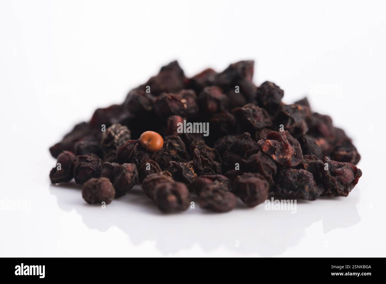 Dried schisandra chinensis fruits isolated on white background Stock ...