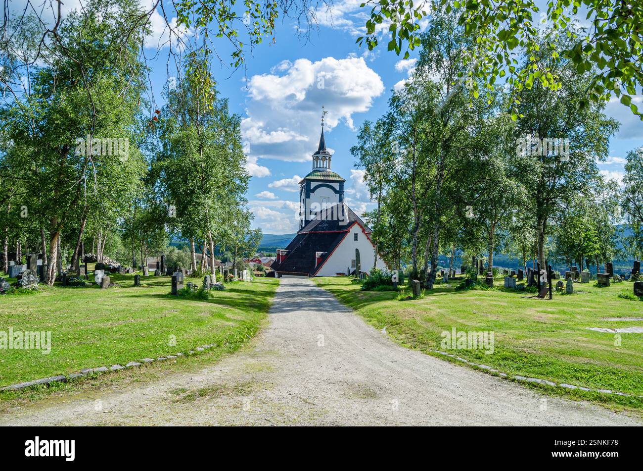 Roros Church (or Bergstadens Ziir), landmark in the mining town of ...